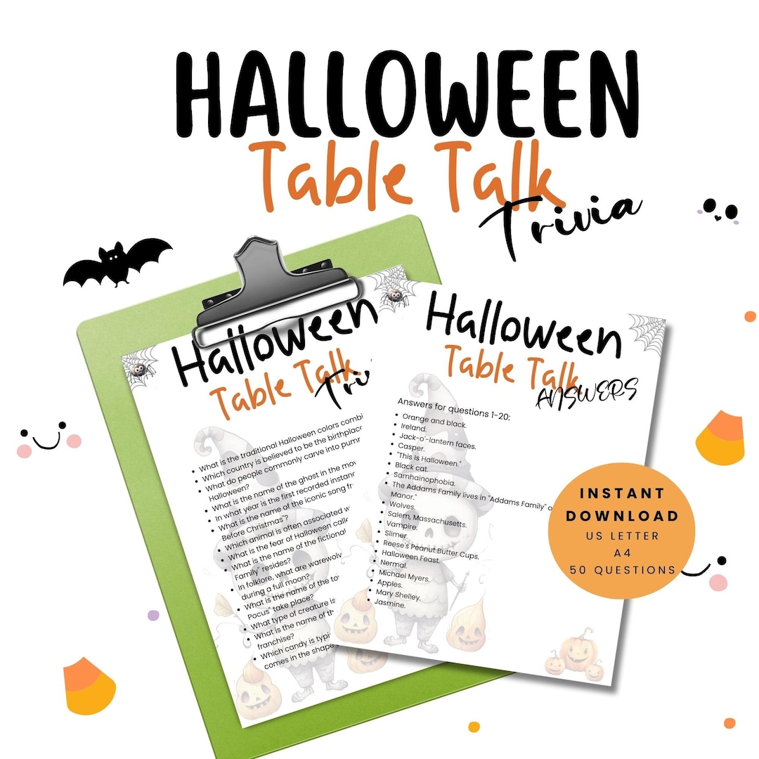 Halloween Party Games, Trivia, Icebreaker Games, Dinner Party Games ...