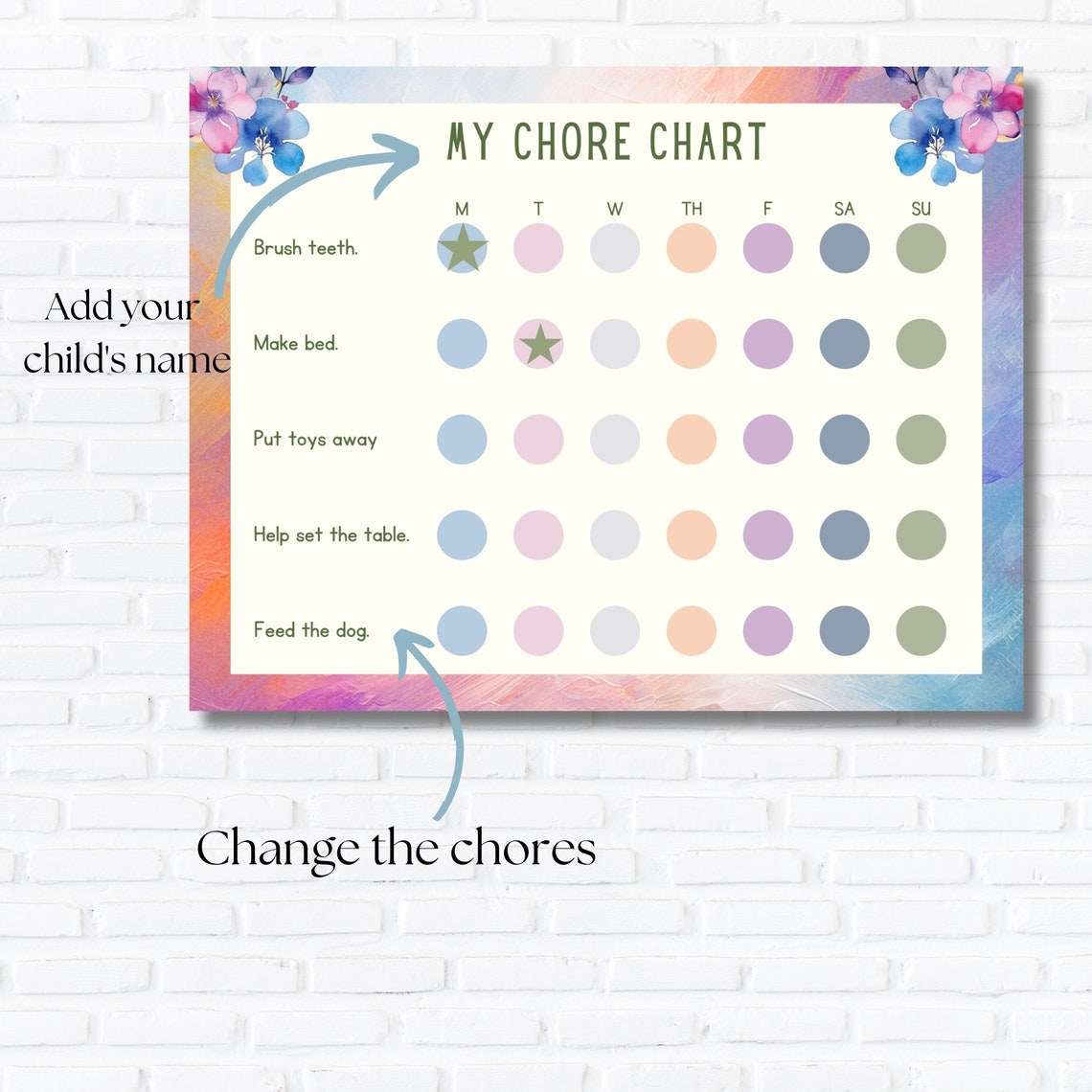 Colorful Behavior Chart for Preschool, Printable, Kids Behavior Chart ...