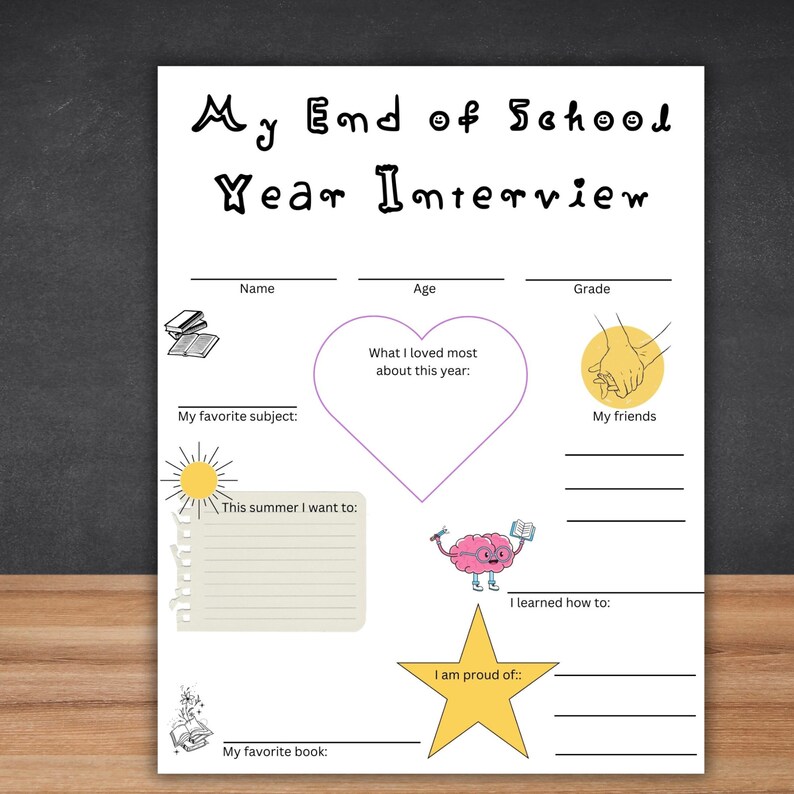 My End of School Kids Interview, Summer, Questions, Teacher, Last Day ...