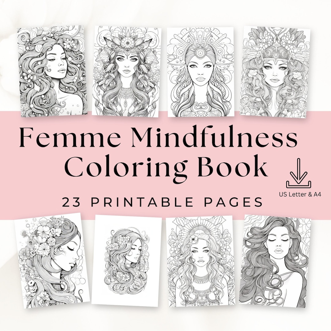 Adult Coloring Pages, Feminine Themed Coloring Printable, Coloring ...