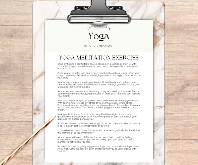 Spiritual Ritual Checklist, Morning Yoga Routine, Activity Checklist ...