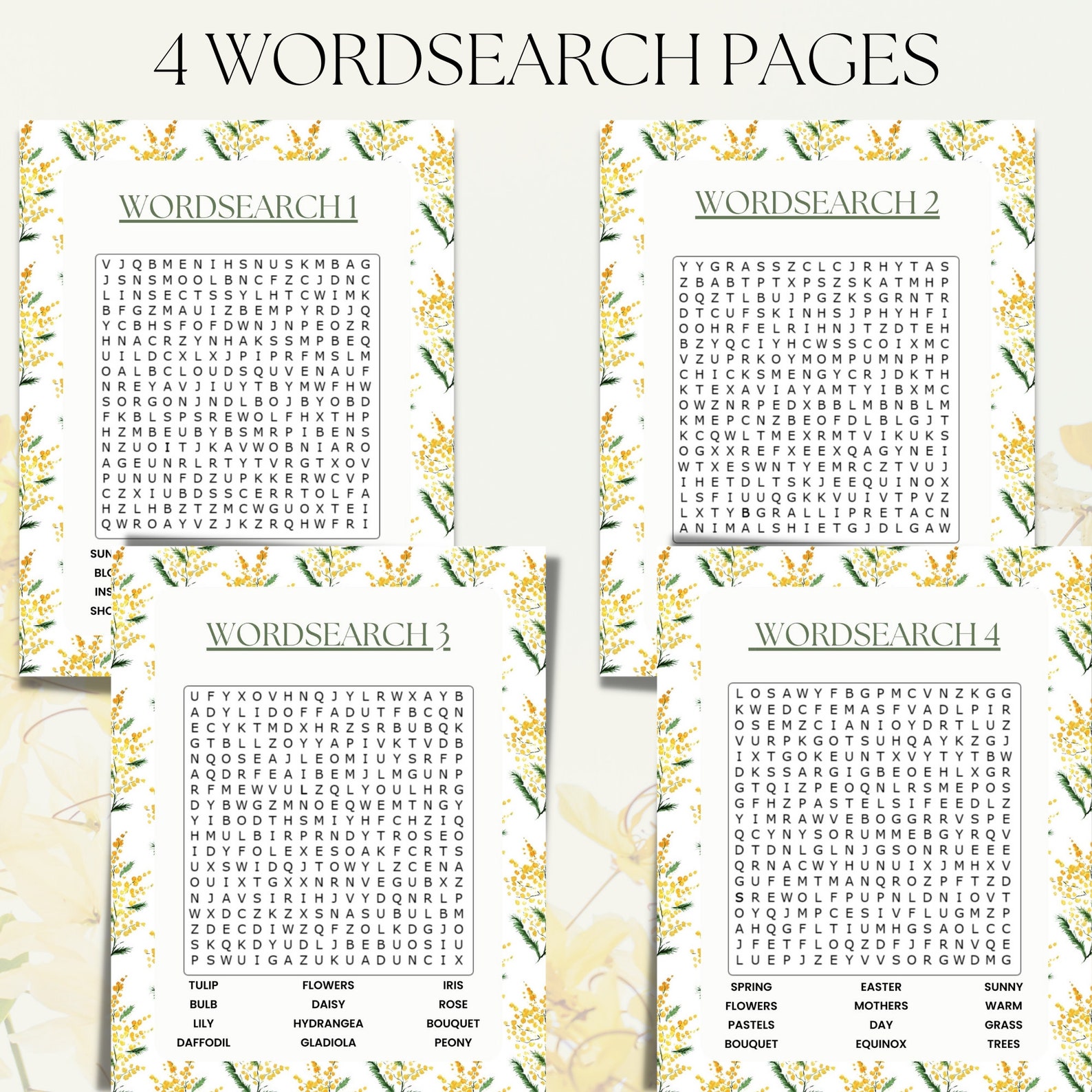 Kids Activity Pack Spring Printable, Spring Themed Games, Word Search ...