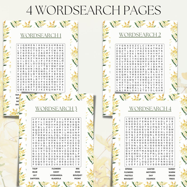Kids Activity Pack Spring Printable, Spring Themed Games, Word Search ...