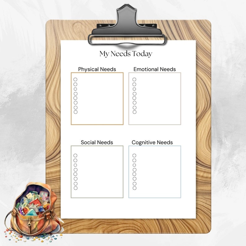 Mental Health Needs Checklist I Self-care I Emotional Awareness I ...