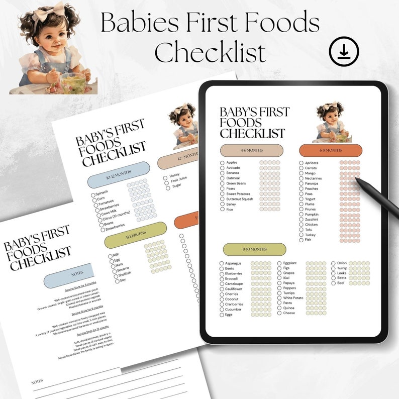 Baby's First Solid Food Checklist Printable | Common Allergies, Baby ...