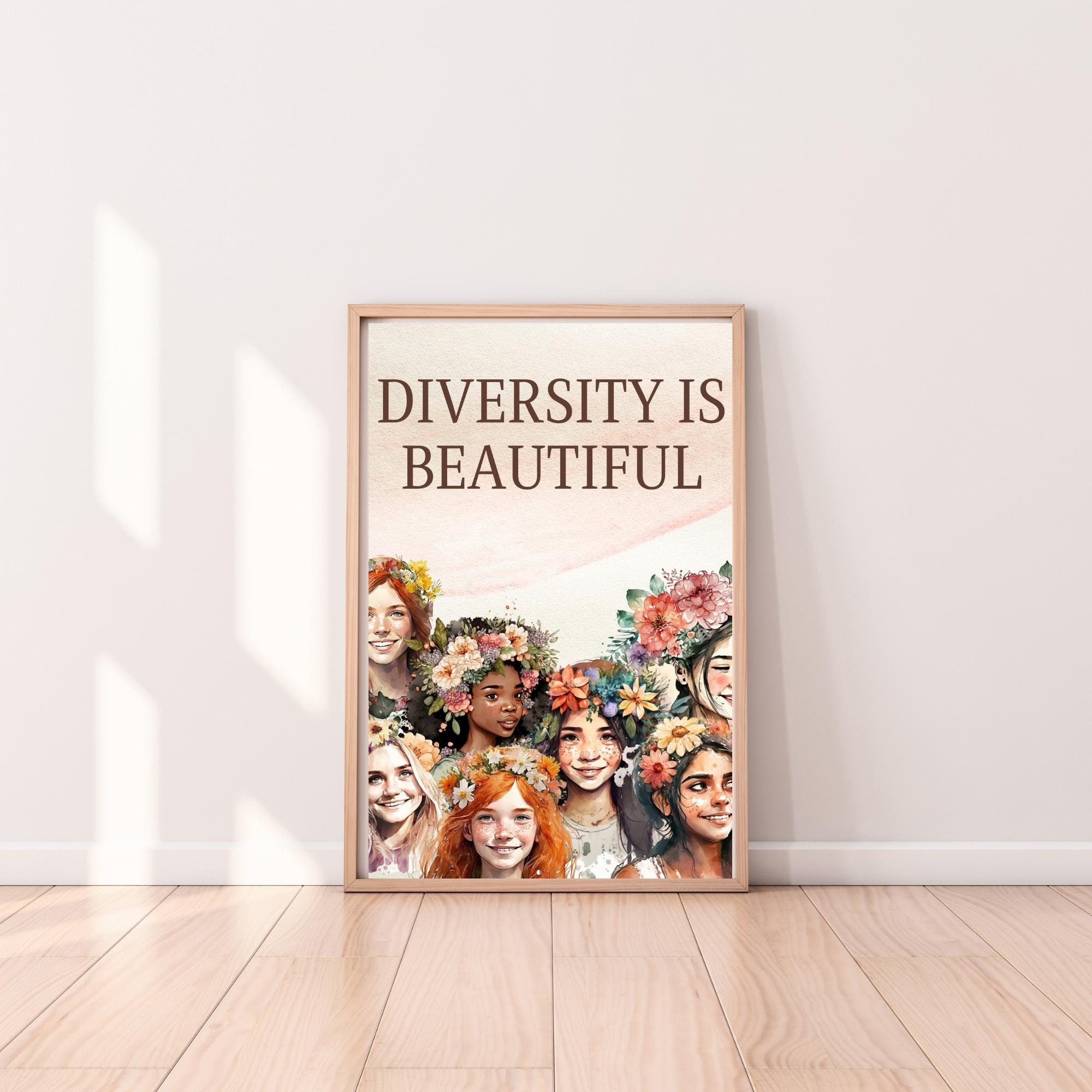 Diversity Poster, Digital Art Print, Therapy Office Decor, Educational ...