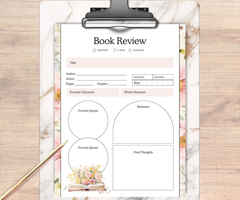 Book Review Canva Template | Book Journal | Perfect for Bookstagram and ...