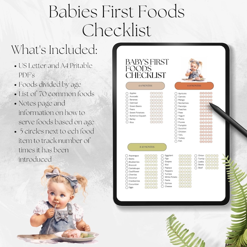Baby's First Foods Checklist Printable | Common Allergies, Baby Food ...
