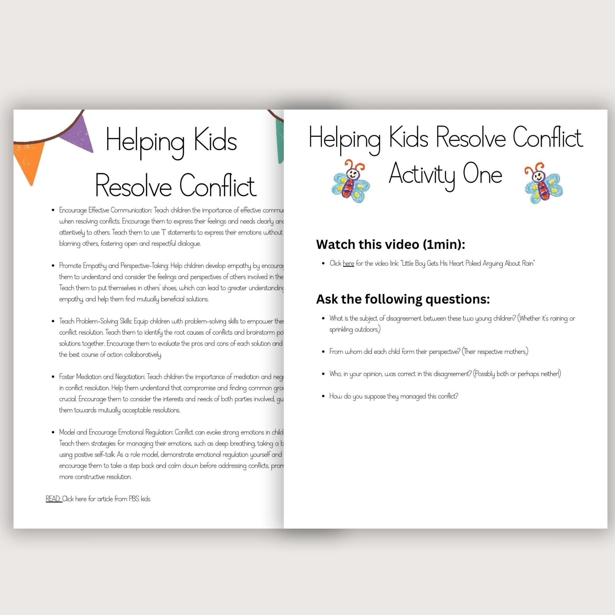 Conflict Resolution Worksheets for Kids, Relationship Worksheets ...