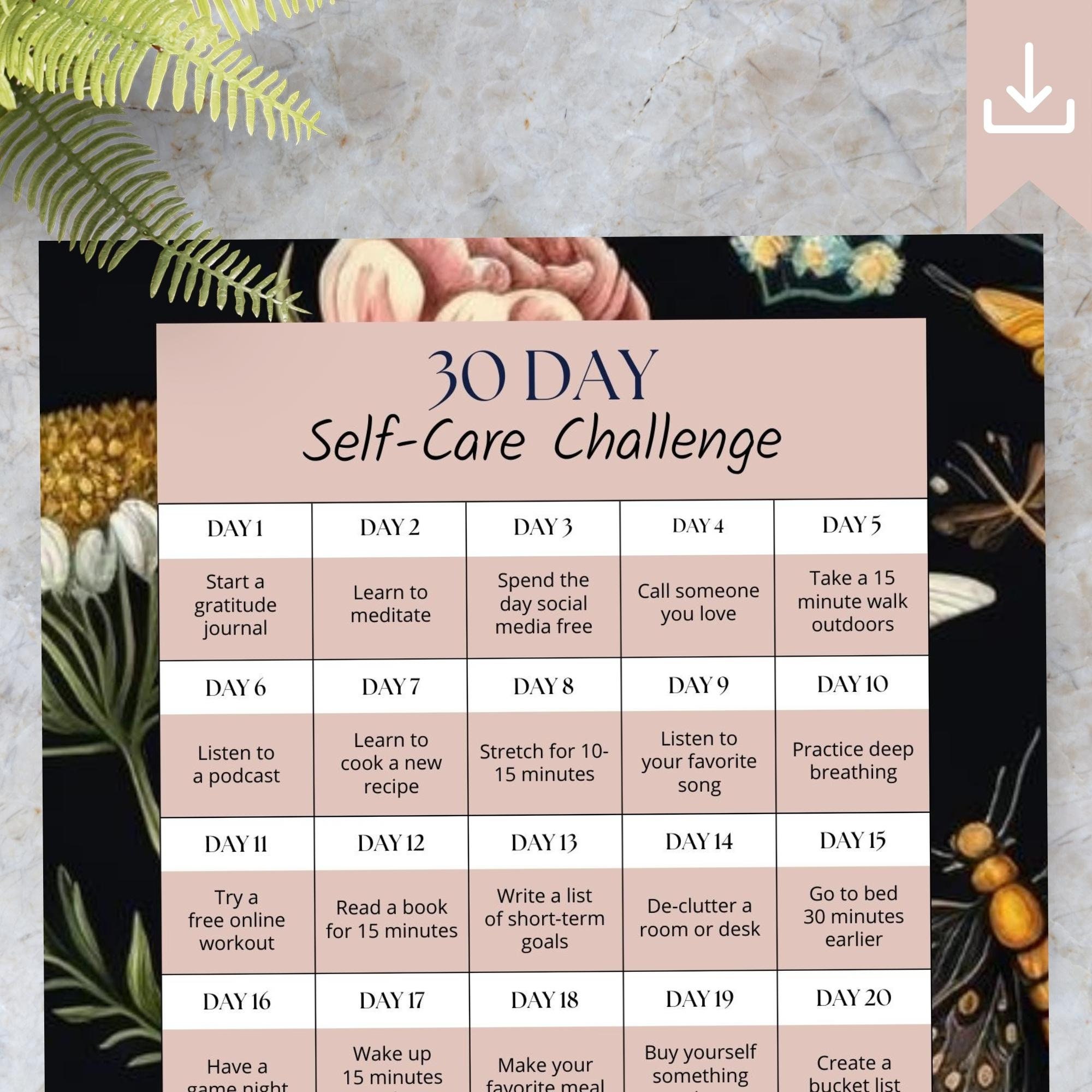 Self-care Printable I 30 Days of Self-care I Self-development I ...