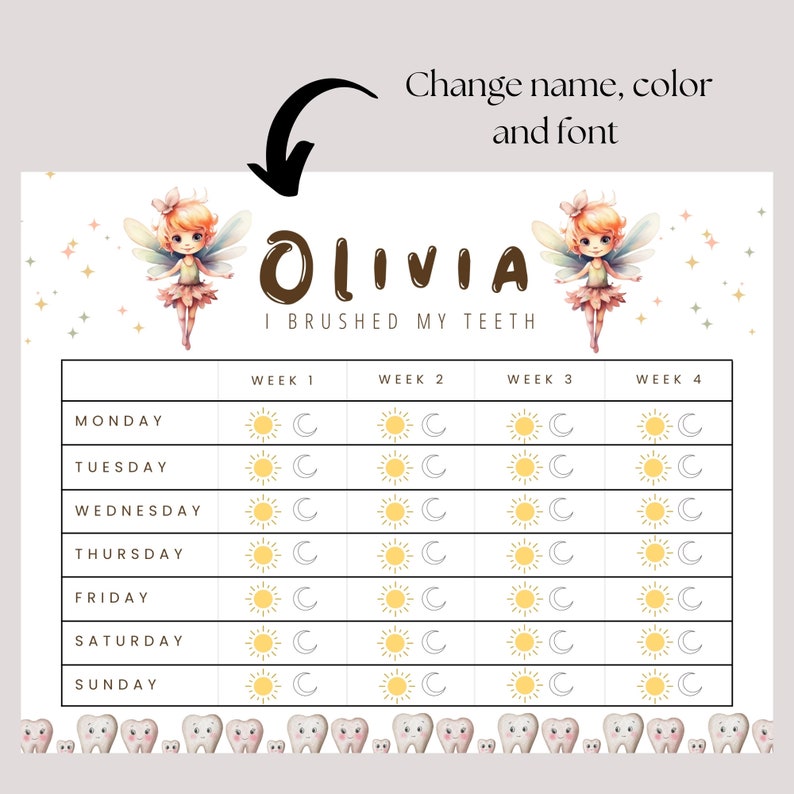 Toddler Teeth Brushing Chart, Lost Tooth Certificate, Tooth Fairy Bucks ...