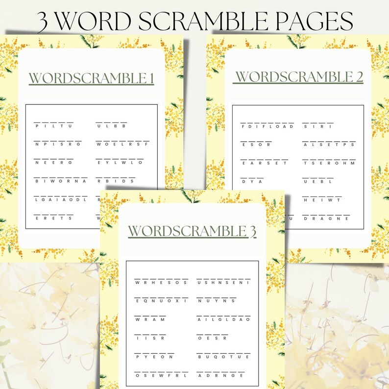 Kids Activity Pack Spring Printable, Spring Themed Games, Word Search ...