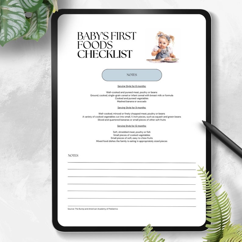 Baby's First Foods Checklist Printable | Common Allergies, Baby Food ...