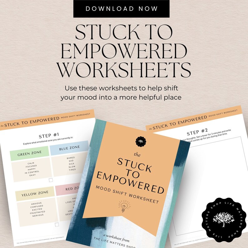 Mood Shift Worksheets, Coaching Printable Bundle, Counseling, Social ...