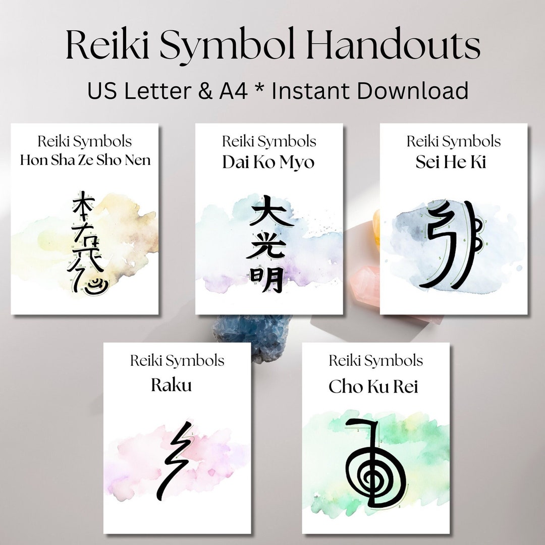 REIKI SYMBOLS for Reiki Healing, Reiki Wall Hanging for Spa Studio ...