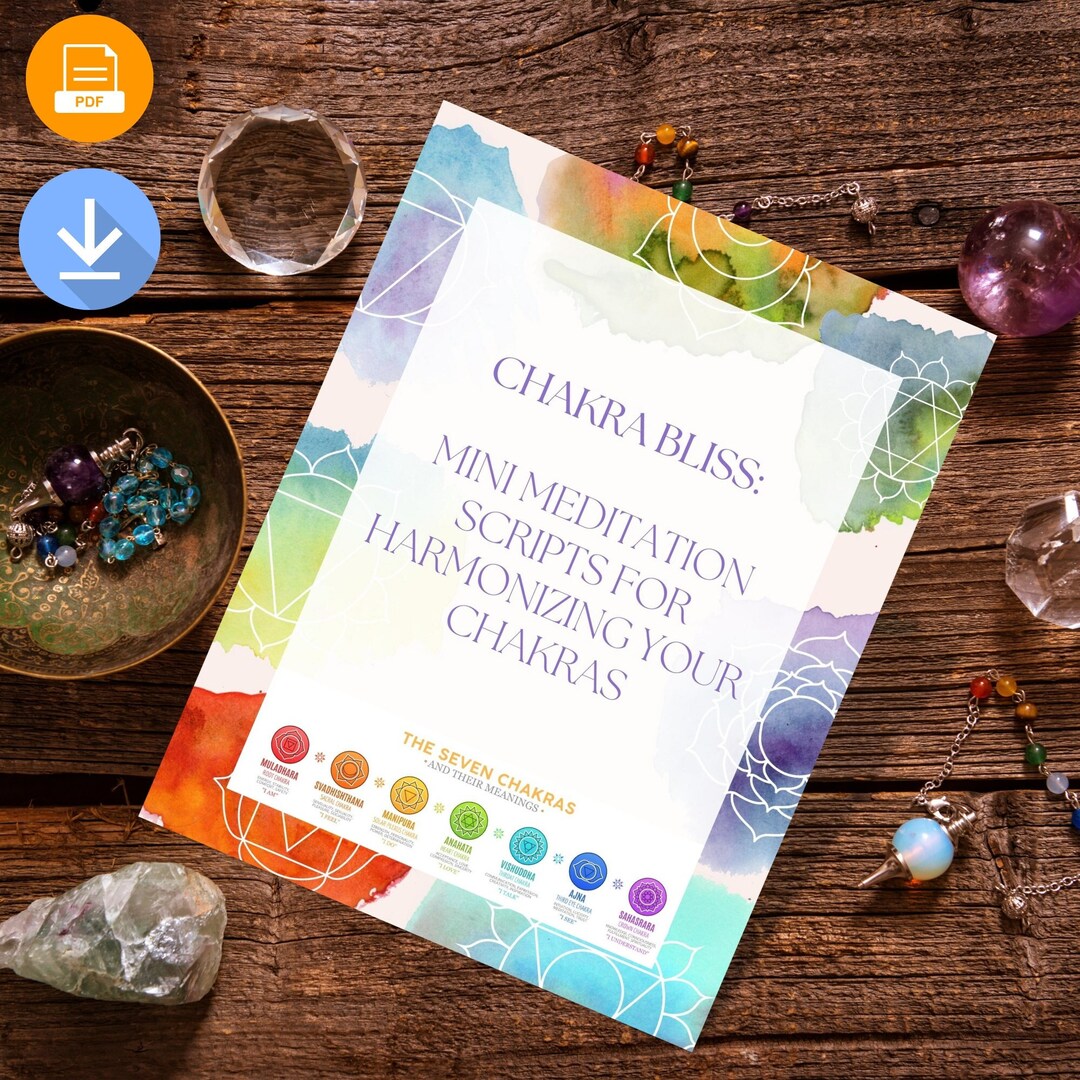 Reiki Chakra Meditation Scripts, Chakra Balancing, Healing Meditation Workbook, Chakra ...