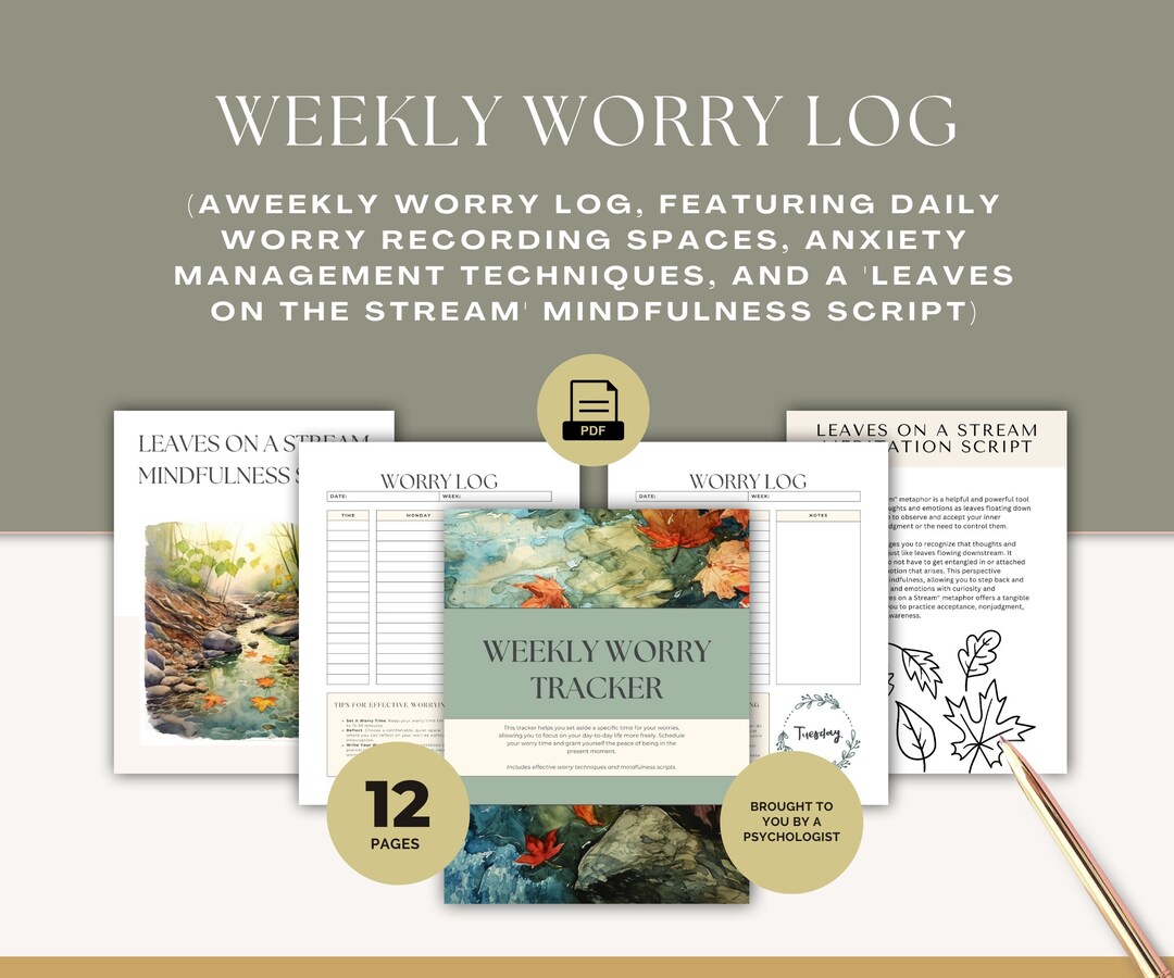 Worry Worksheets, Therapy Skills Handout, Coping Skills, CBT Worksheets ...