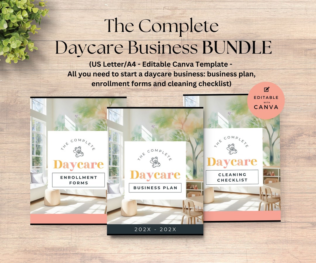 Daycare Business Plan Bundle, Editable Forms (CANVA Template) - Etsy