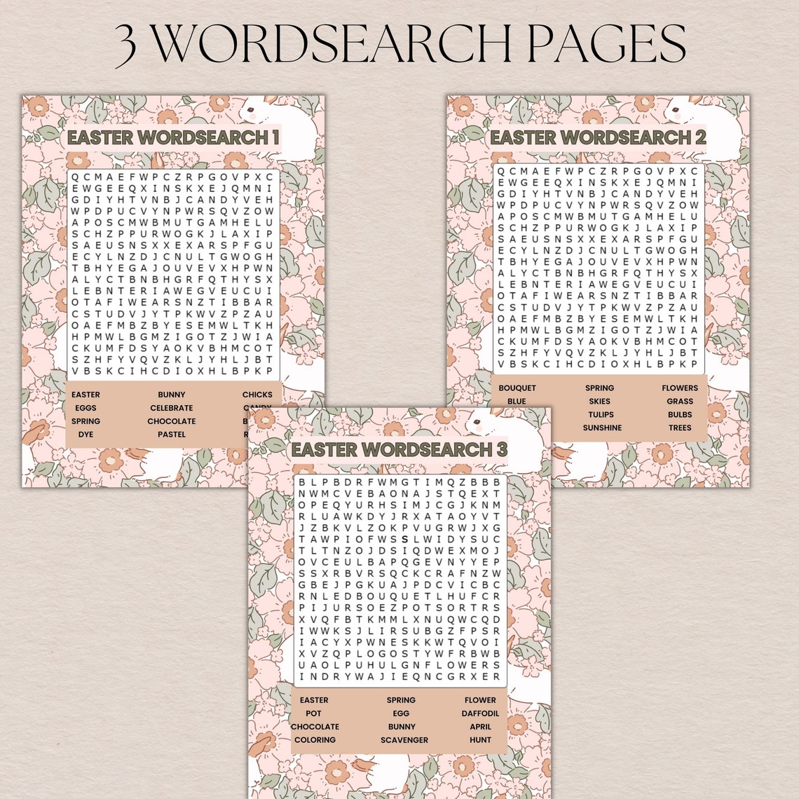 Easter Activity Pack Printable, Kids Easter Games, Easter Word Search ...