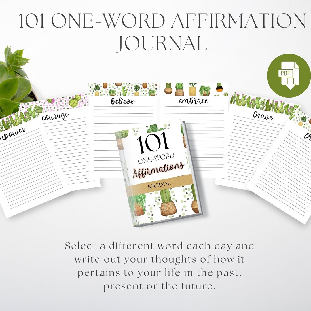 Positive Affirmations Journal | 101 Affirmation Prompts | Mindfulness ...