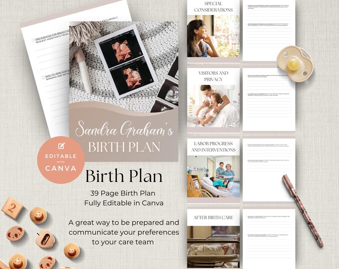 Editable Birth Plan Template | Printable Birthing Plan | Labour and ...
