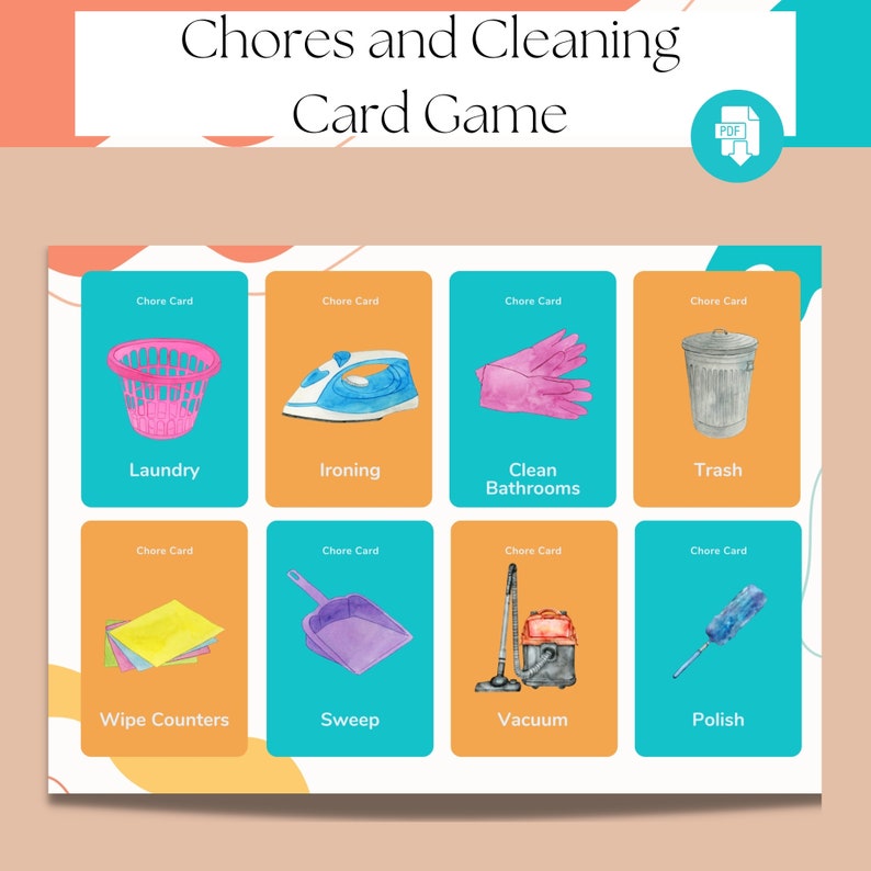 Chore Routine Card Game I Mix and Match I Visual Chore Cards I ...