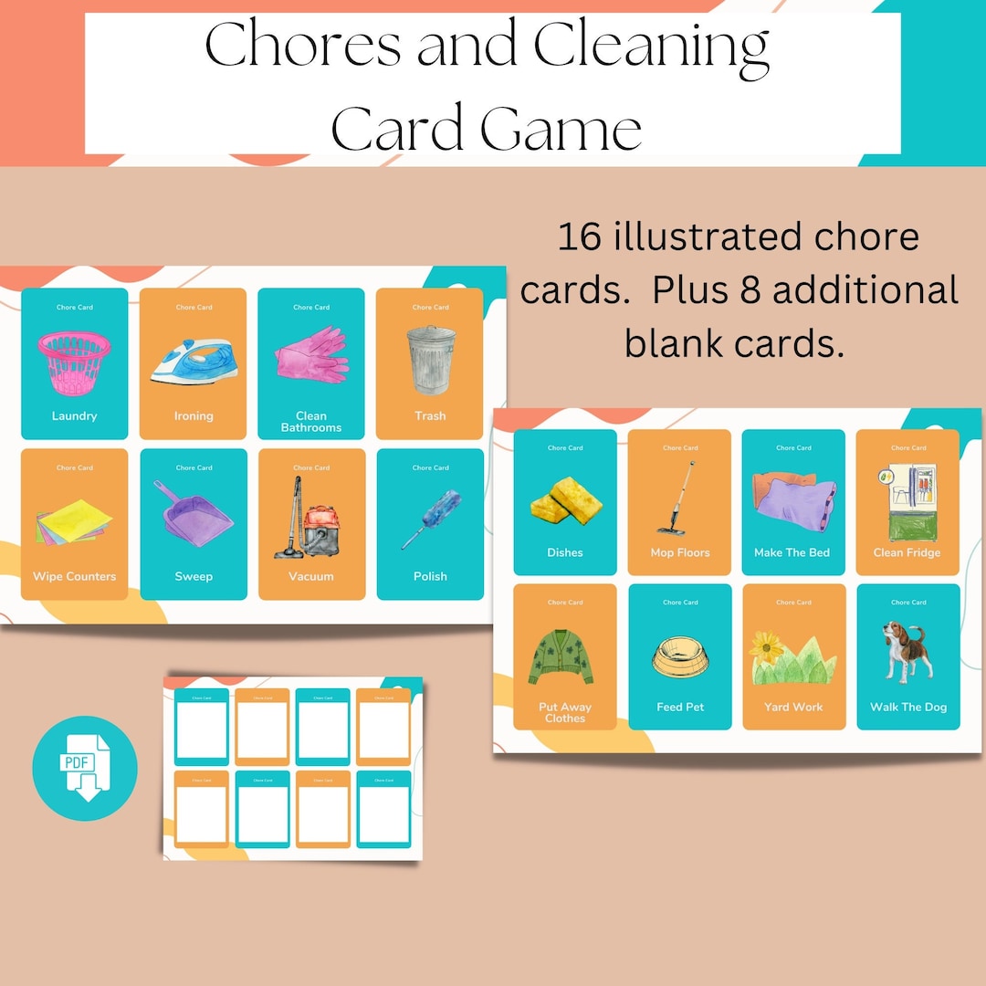 Chore Routine Card Game I Mix and Match I Visual Chore Cards I ...