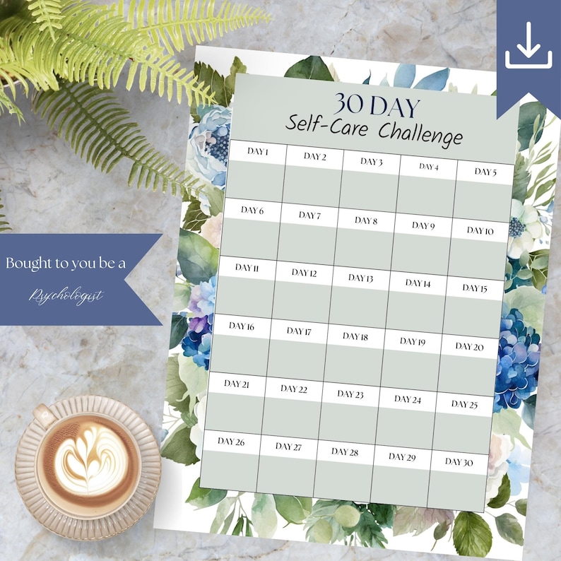 Self-care Printable I 30 Day Challenge Tracker I Self-development I ...