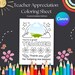 Teacher Appreciation Printable Coloring Pages, Gift Coloring Pages ...