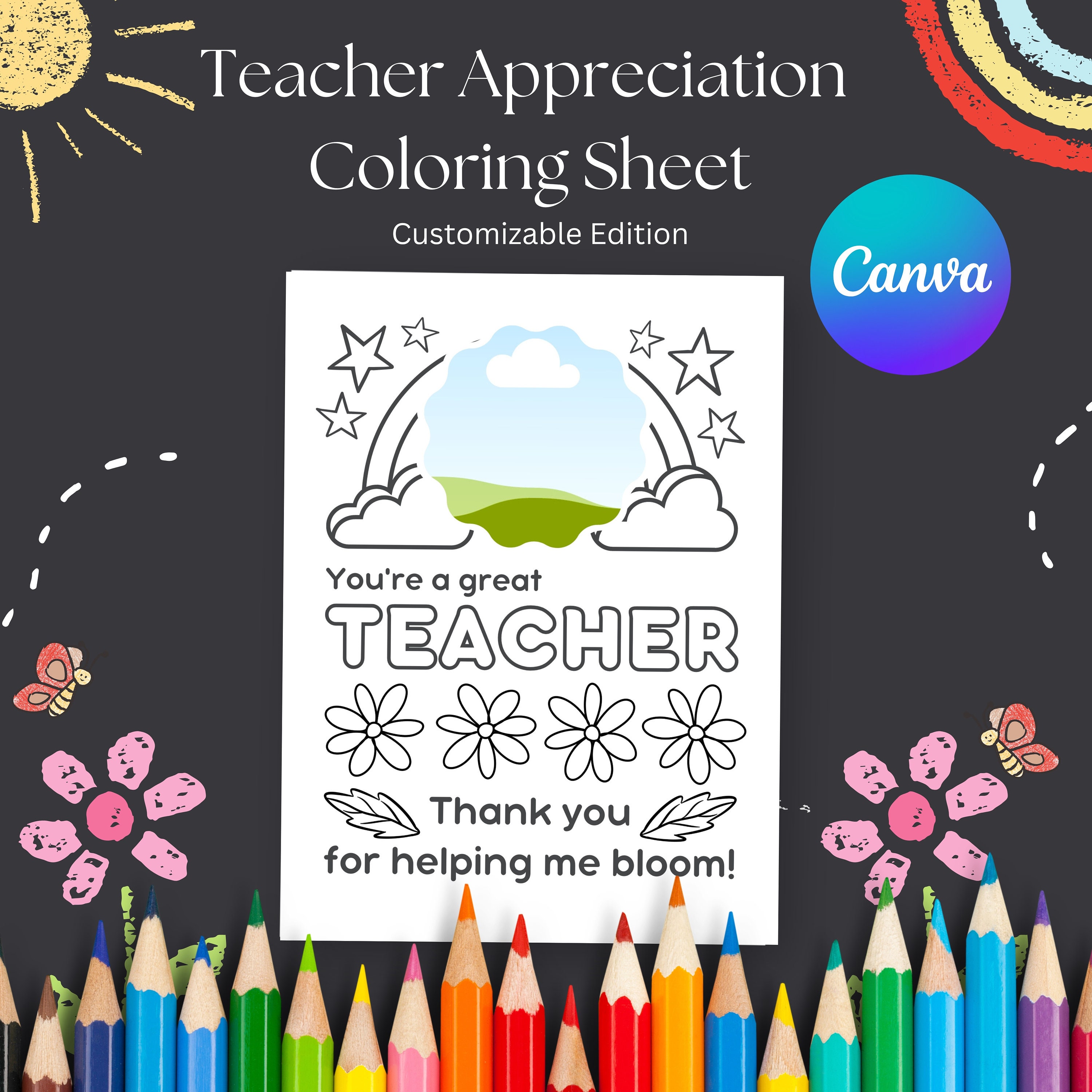Teacher Appreciation Printable Coloring Pages, Gift Coloring Pages ...