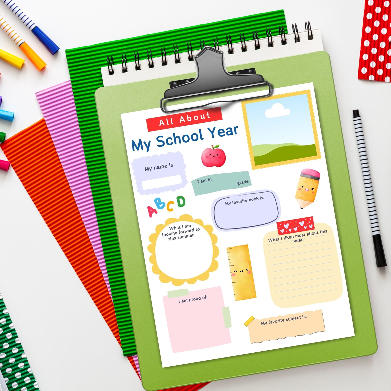 Editable Kindergarten Interview, Summer, Questions, Teacher, Last Day ...