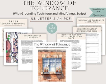 Window of Tolerance, Adult Worksheets, Trauma Therapy, Arousal States ...