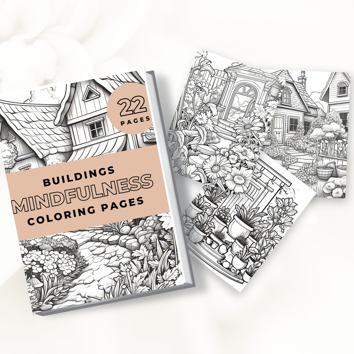 Adult Coloring Pages, Building Themed Coloring Printable, Coloring ...