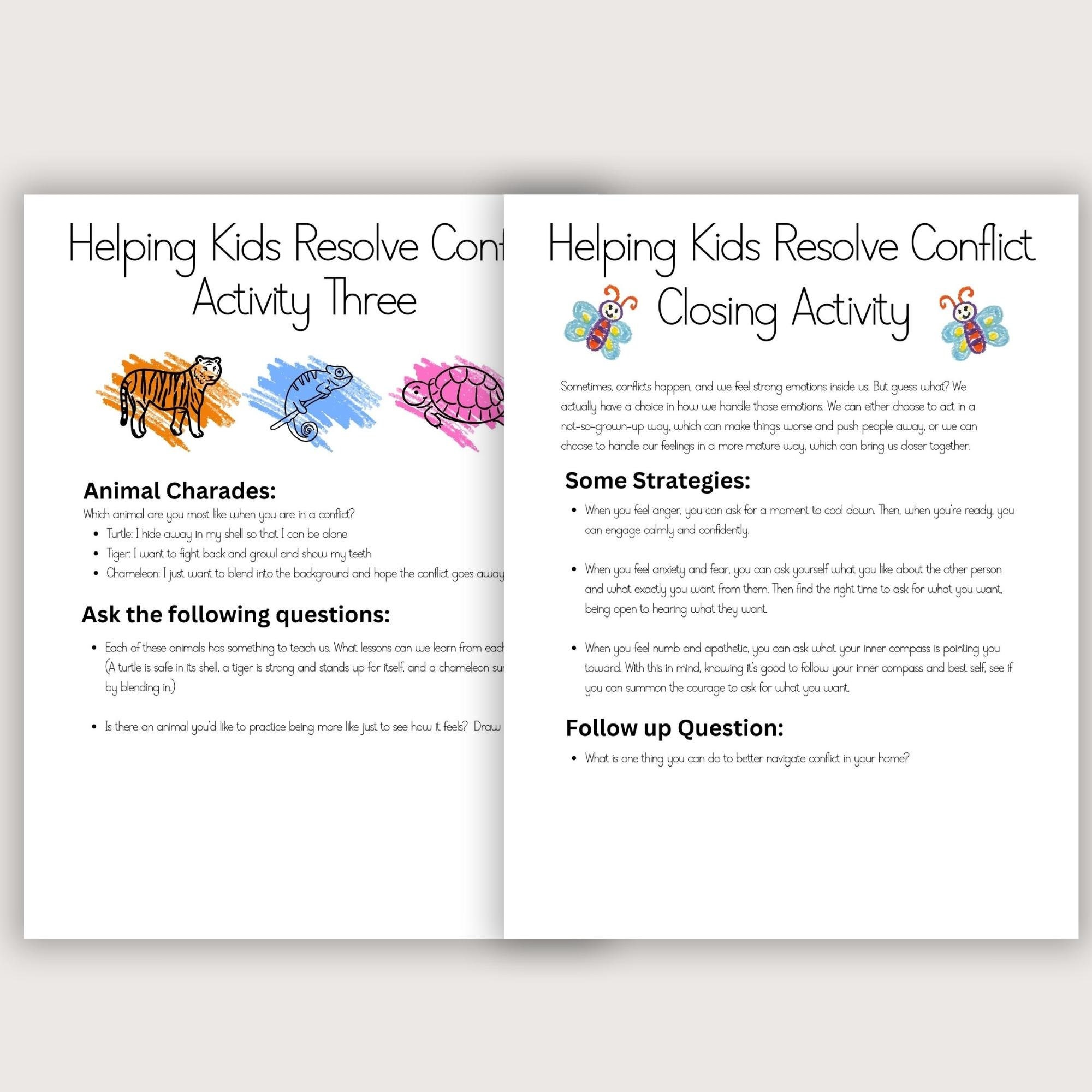 Conflict Resolution Worksheets for Kids, Relationship Worksheets ...