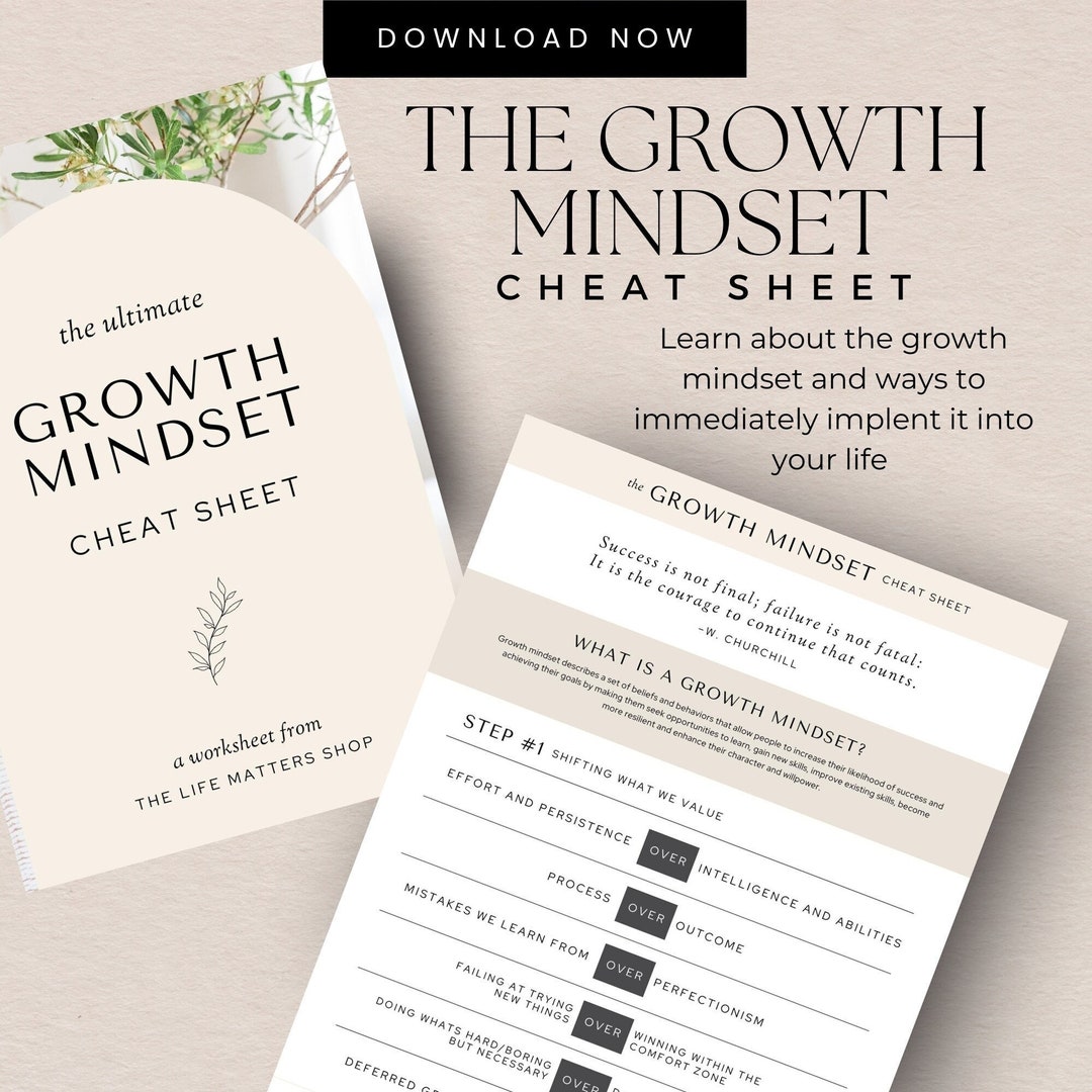 Growth Mindset Cheatsheet, Life Coaching, Counseling, Therapist ...