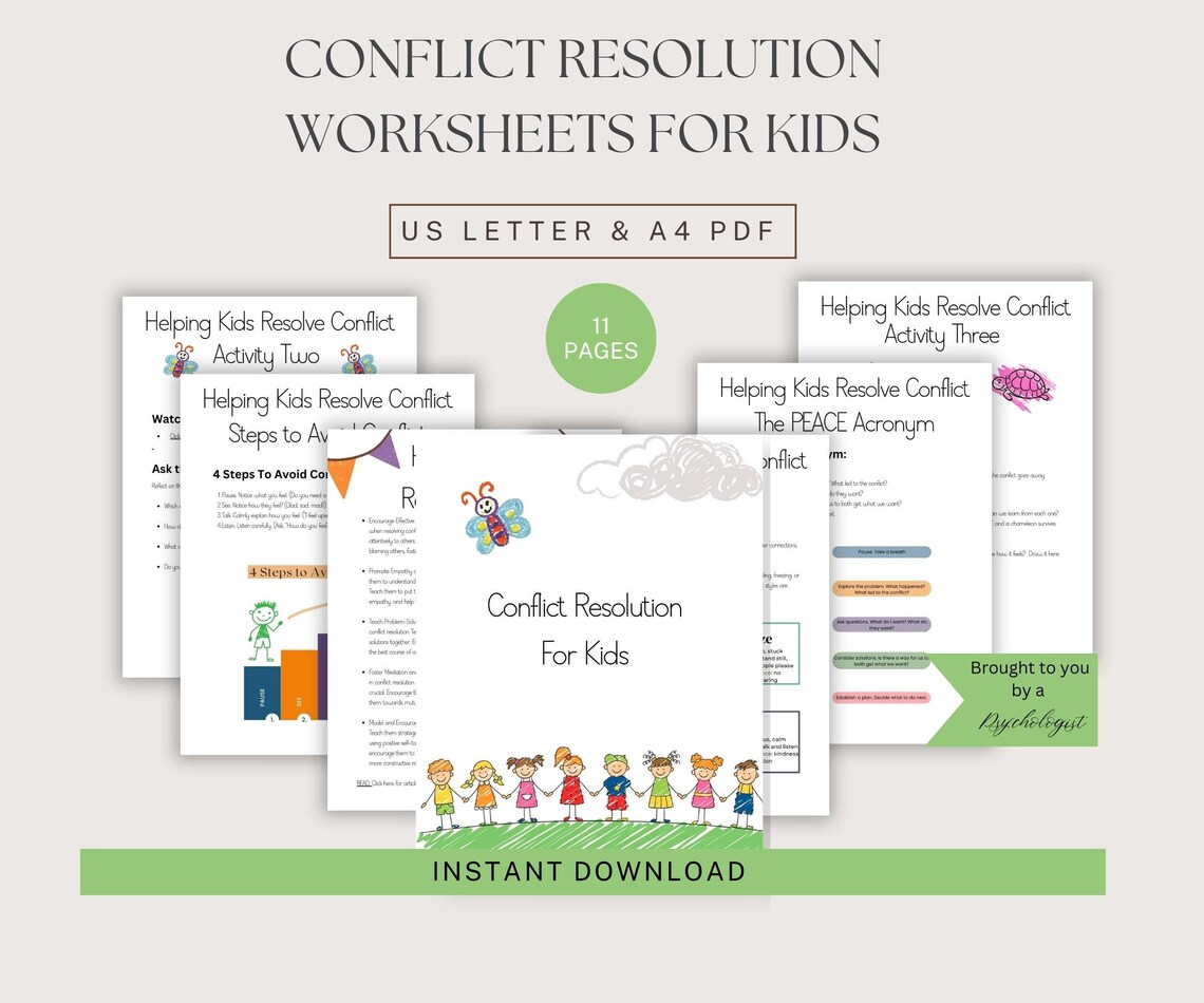 Conflict Resolution Worksheets for Kids, Teens, Relationship Skills ...