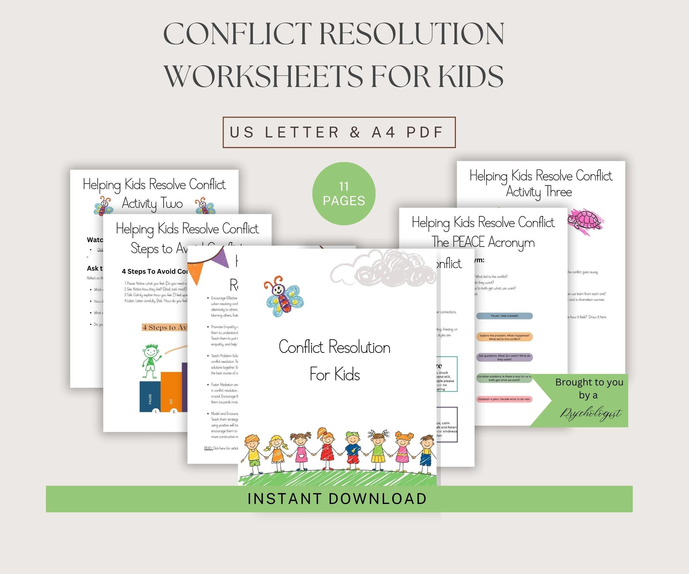 Conflict Resolution Kids Worksheets