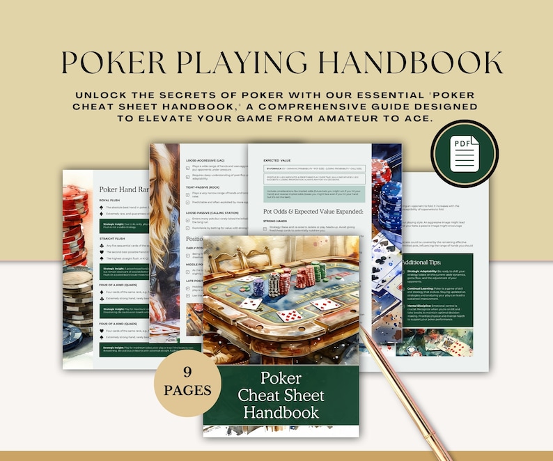 Poker Cheat Sheet, Texas Hold'em Hand Rankings, Poker Hand Rank Instant ...