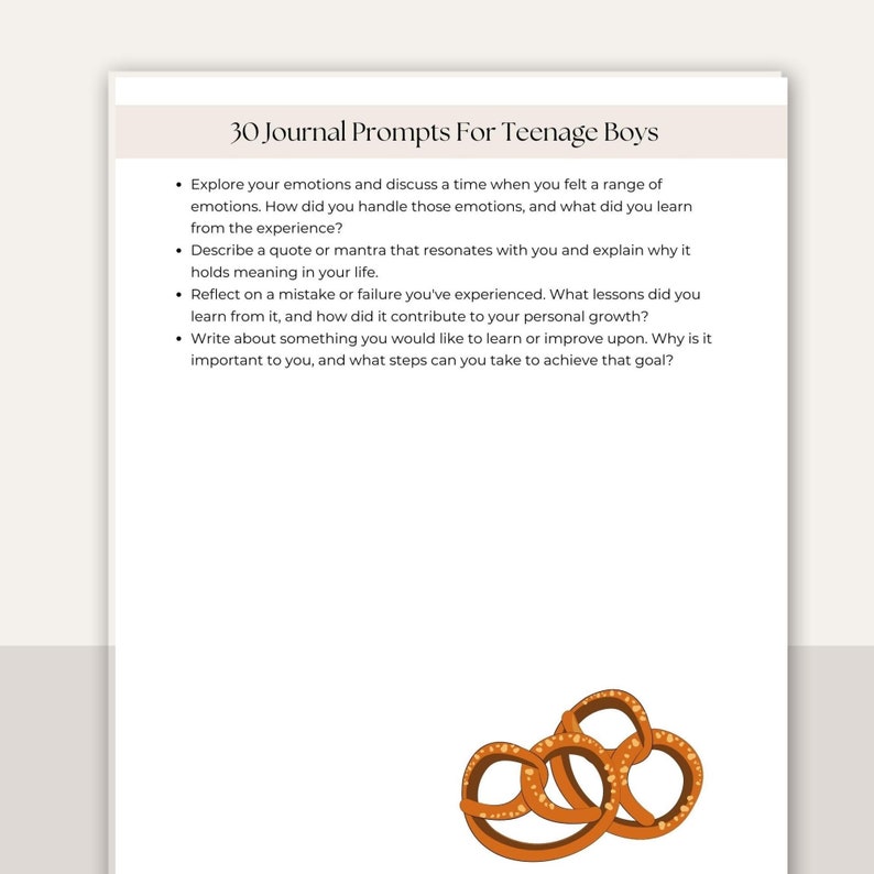 Journal Prompts for Teenage Boys, 30 Writing Prompts, Self-care ...