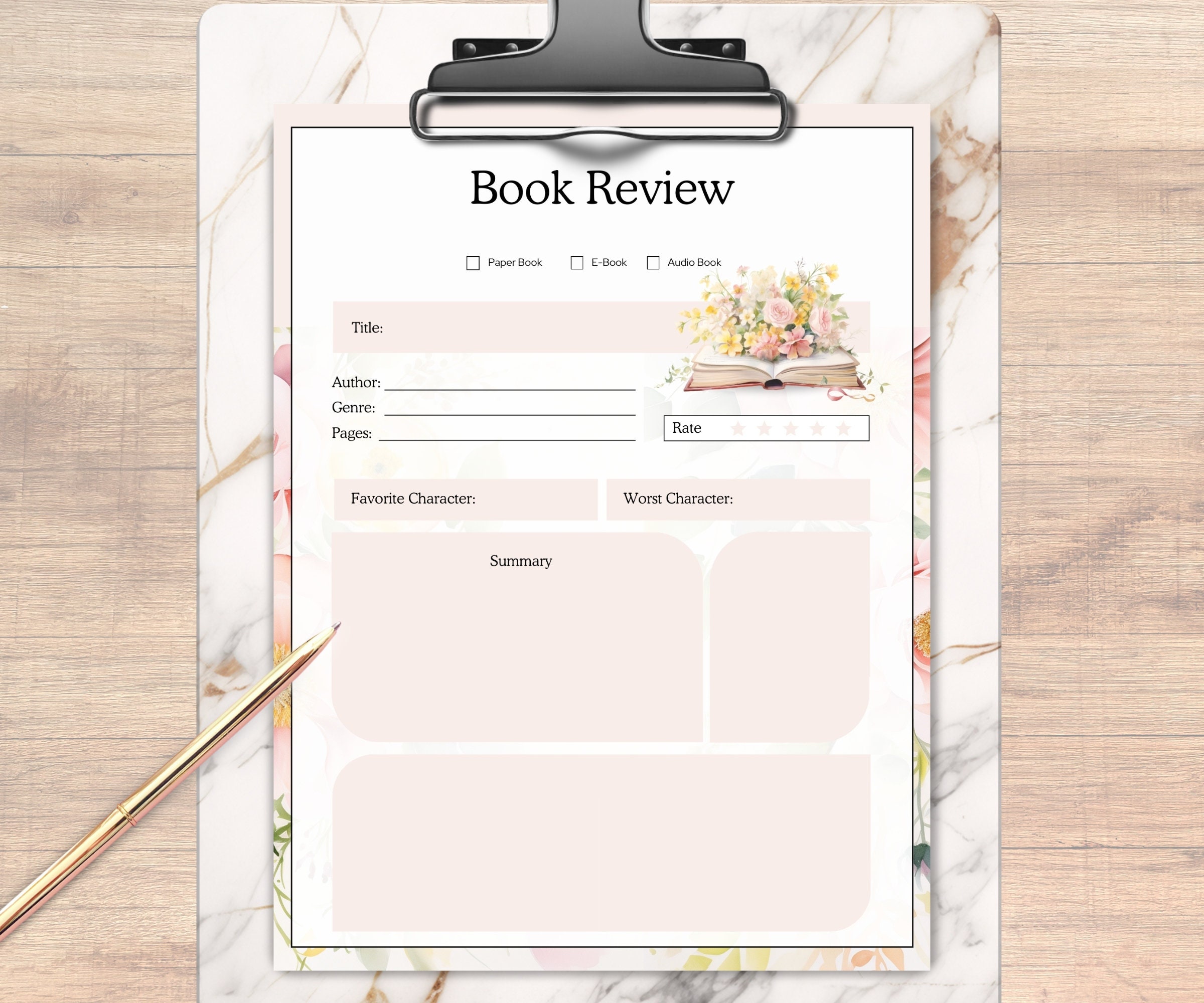 Book Review Canva Template | Book Journal | Perfect for Bookstagram and ...