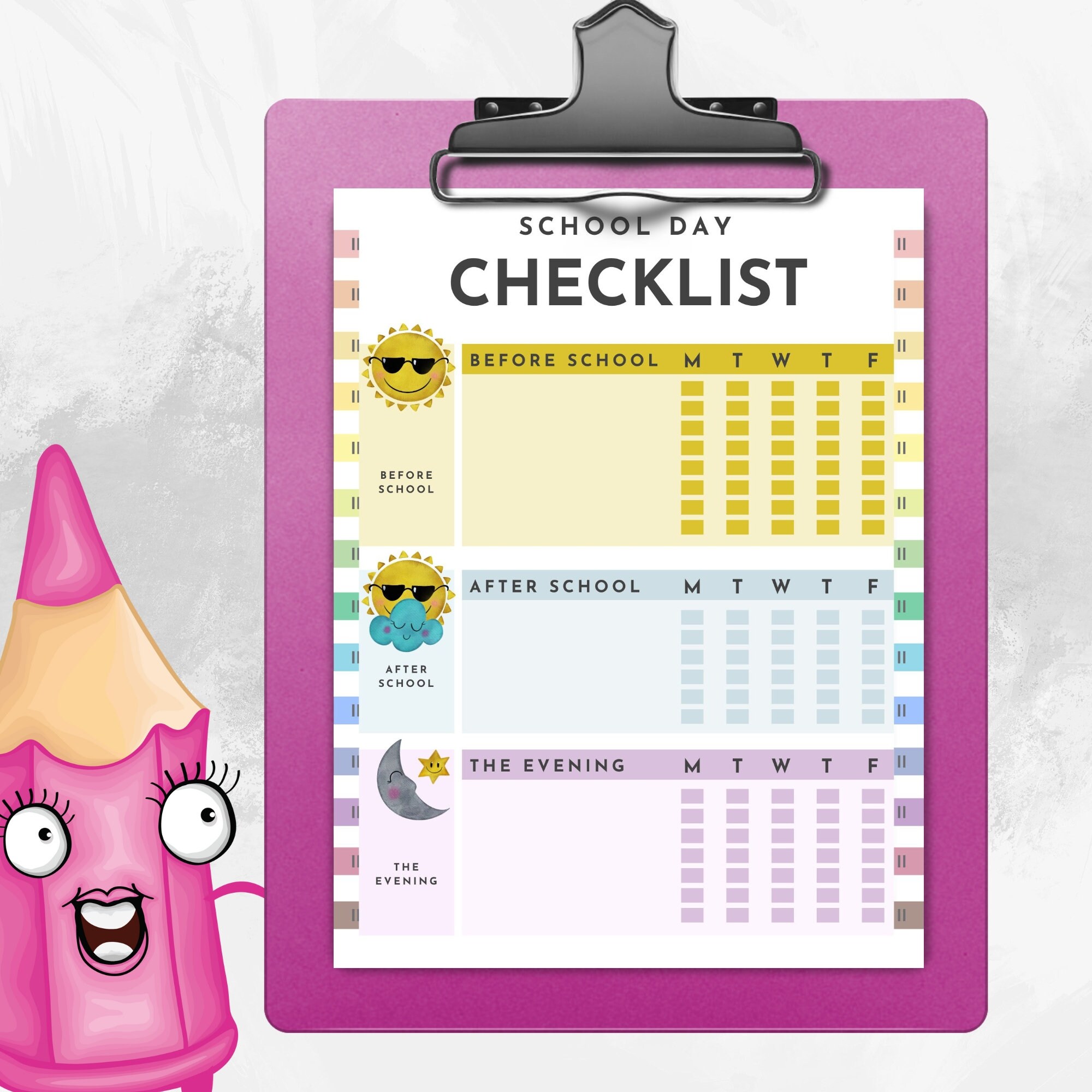 Daily Routine Checklist for Kids Editable Printable Kids Responsibility ...