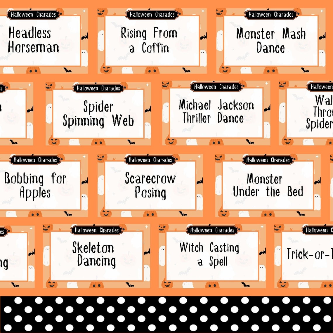 Halloween Charades, Games for Kids and Adults, Halloween Classroom ...