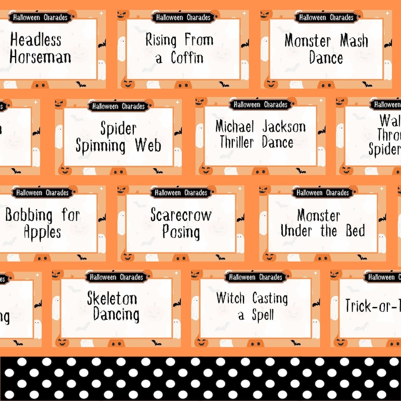 Halloween Charades, Games for Kids and Adults, Halloween Classroom ...
