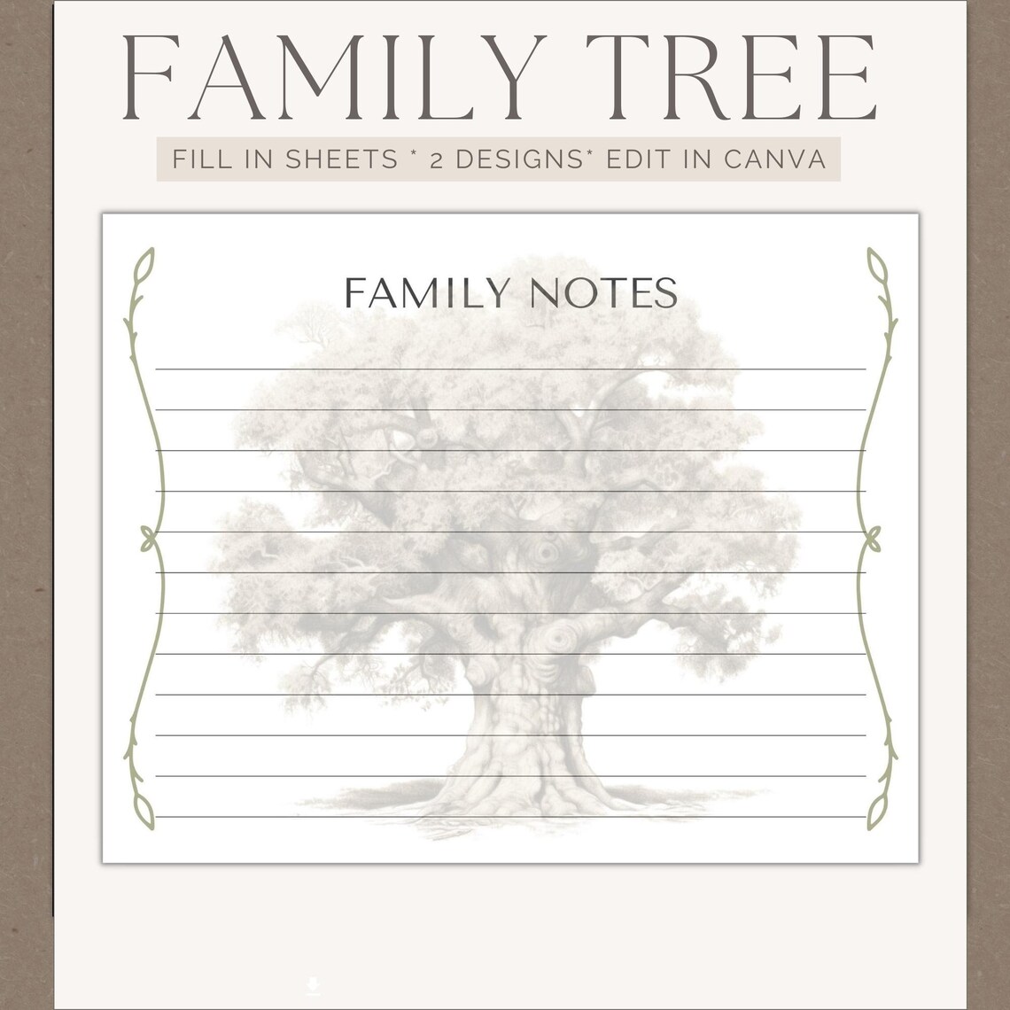 Blank Family Tree Template, Family Tree 5 Generations, Family Reunion ...