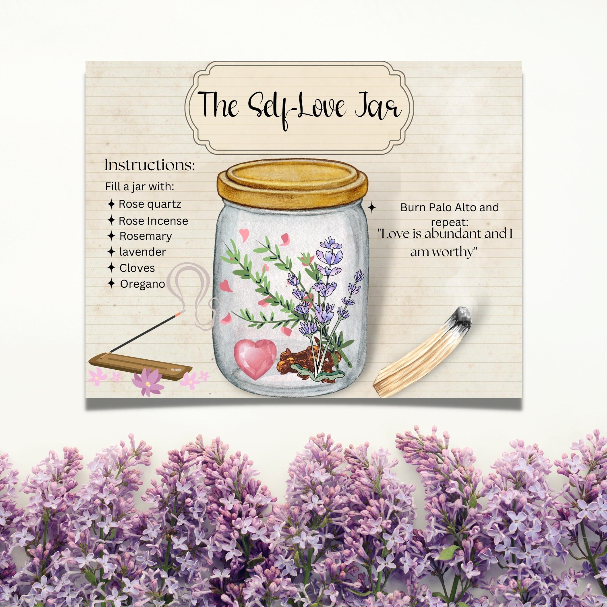 Witch Supplies I 7 Printable DIY Spell Jar Recipes Prosperity Self Love ...