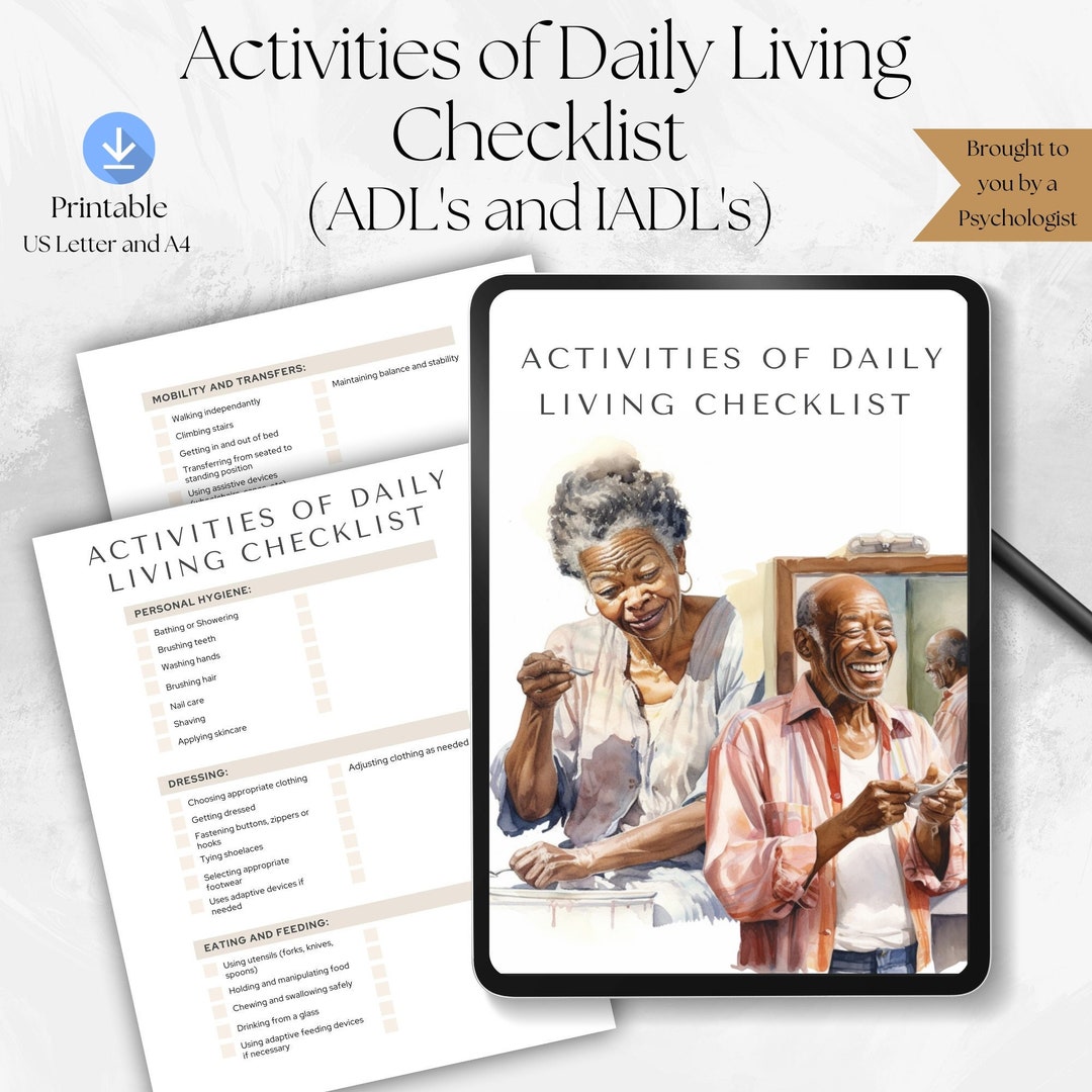 Senior Home Health, Activities of Daily Living Checklist, Independent ...