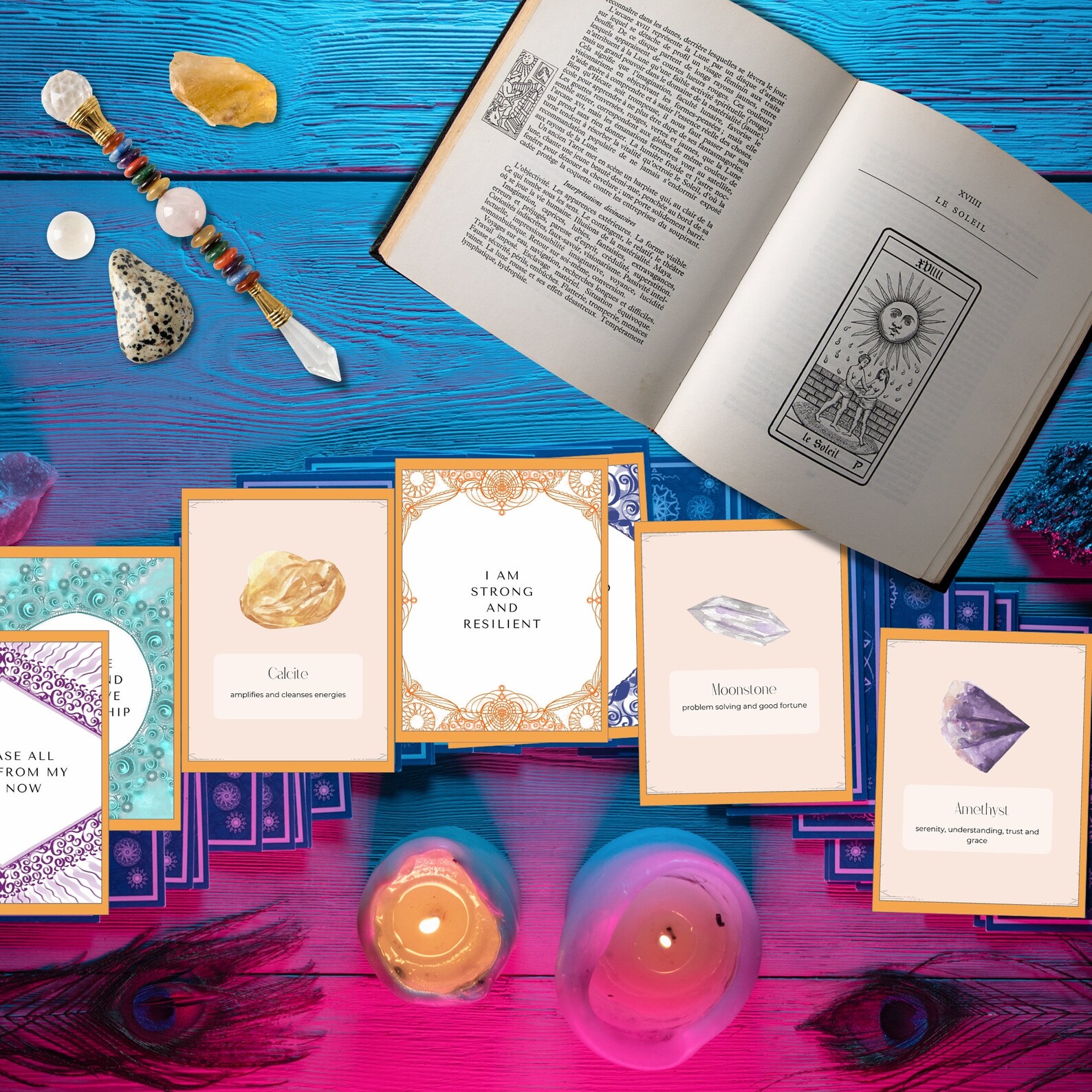 Reiki Journal Bundle - Chakras - Crystal Cards - Affirmation Cards ...