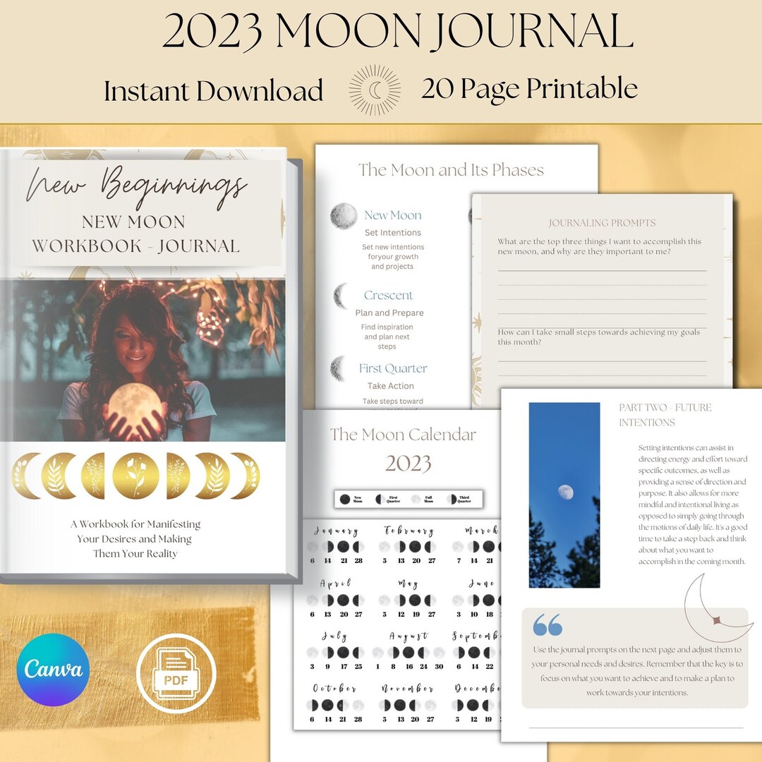 2023 New Moon Journal Printable PDF Files - Guided Journaling - New ...