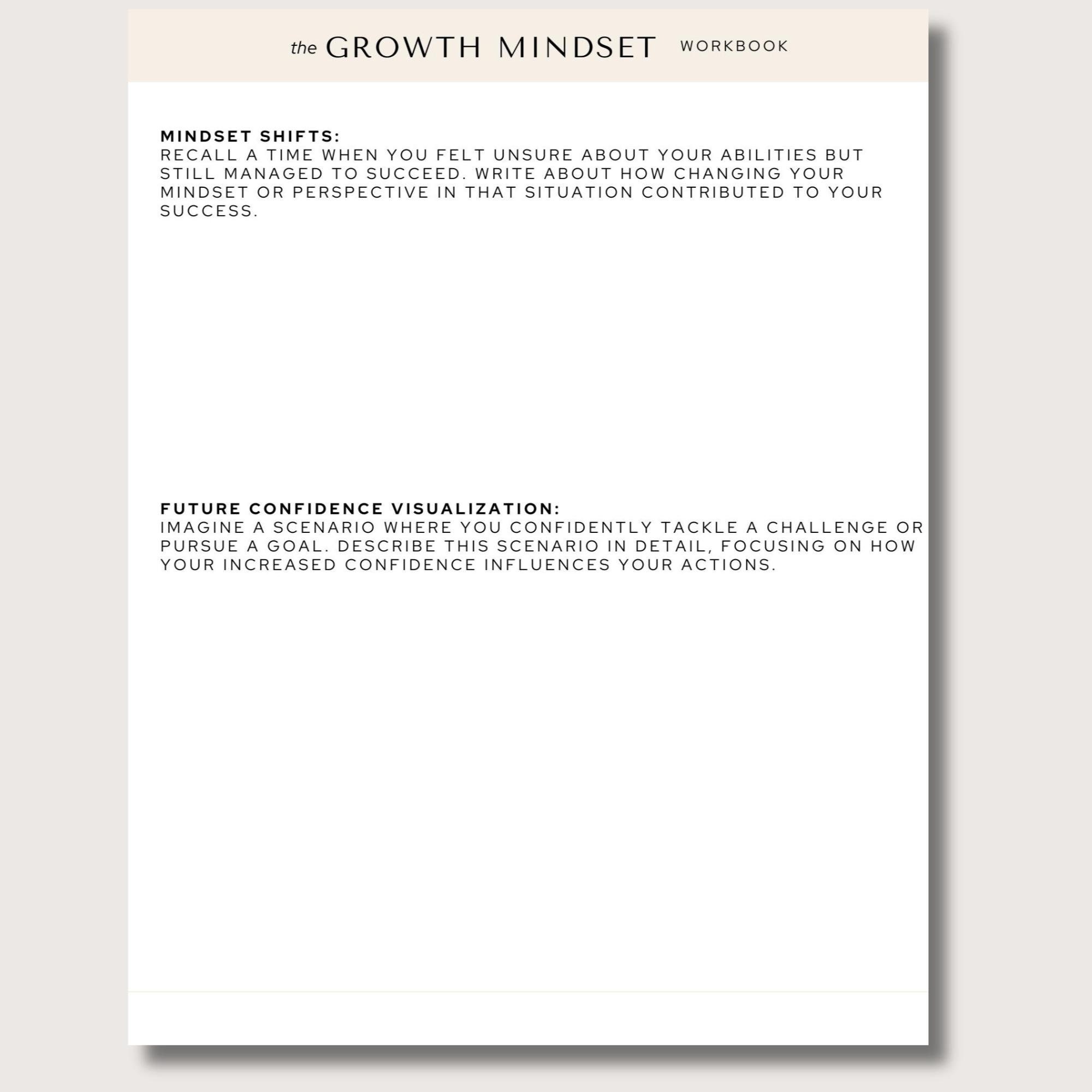 Growth Mindset Workbook for Adults, Self-worth Worksheets, Therapy ...
