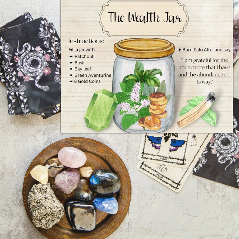 Witch Supplies I 7 Printable DIY Spell Jar Recipes Prosperity Self Love ...
